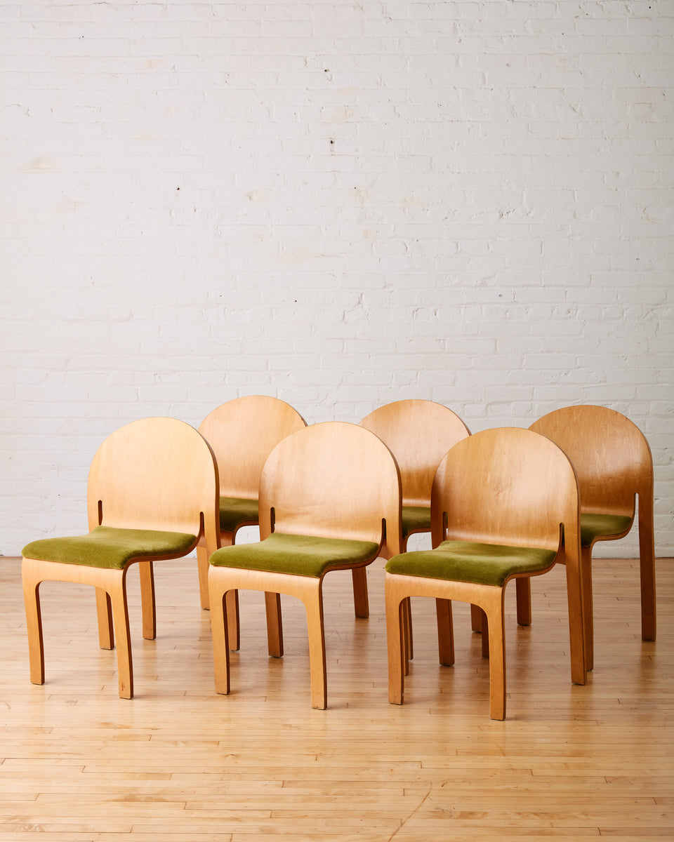 SET OF 6 BENT PLYWOOD "BODY FORM" CHAIRS BY PETER DANKO – Somerset House