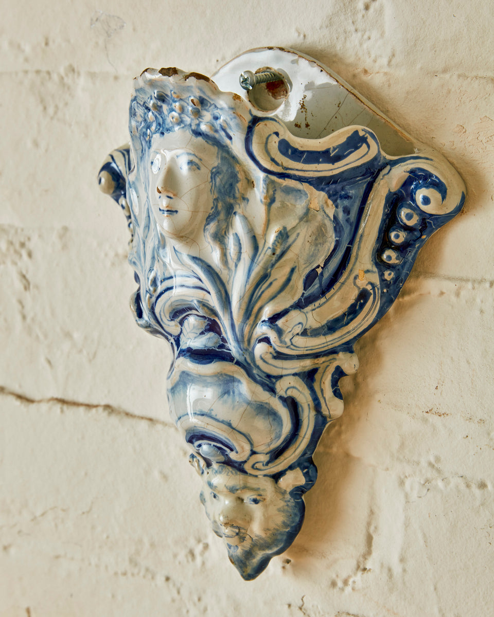 GLAZED CERAMIC DELFT WALL POCKET – Somerset House