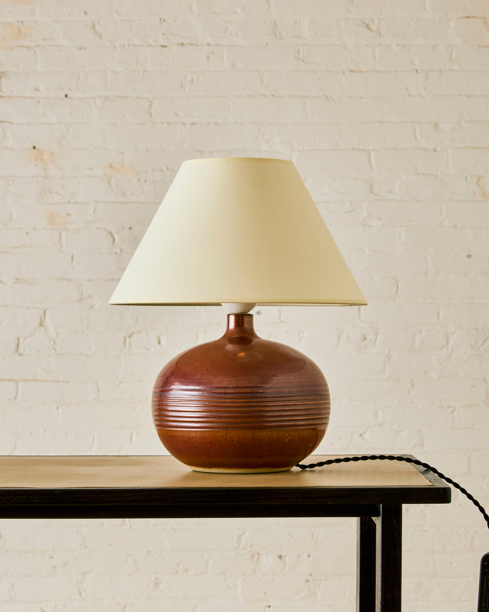 FRENCH CERAMIC ROUND TABLE LAMP C. 1960's – Somerset House
