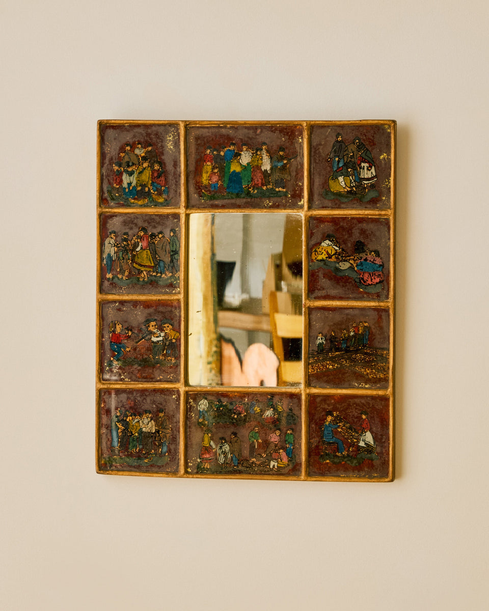 PERUVIAN FOLK ART REVERSE PAINTED GLASS MIRROR – Somerset House