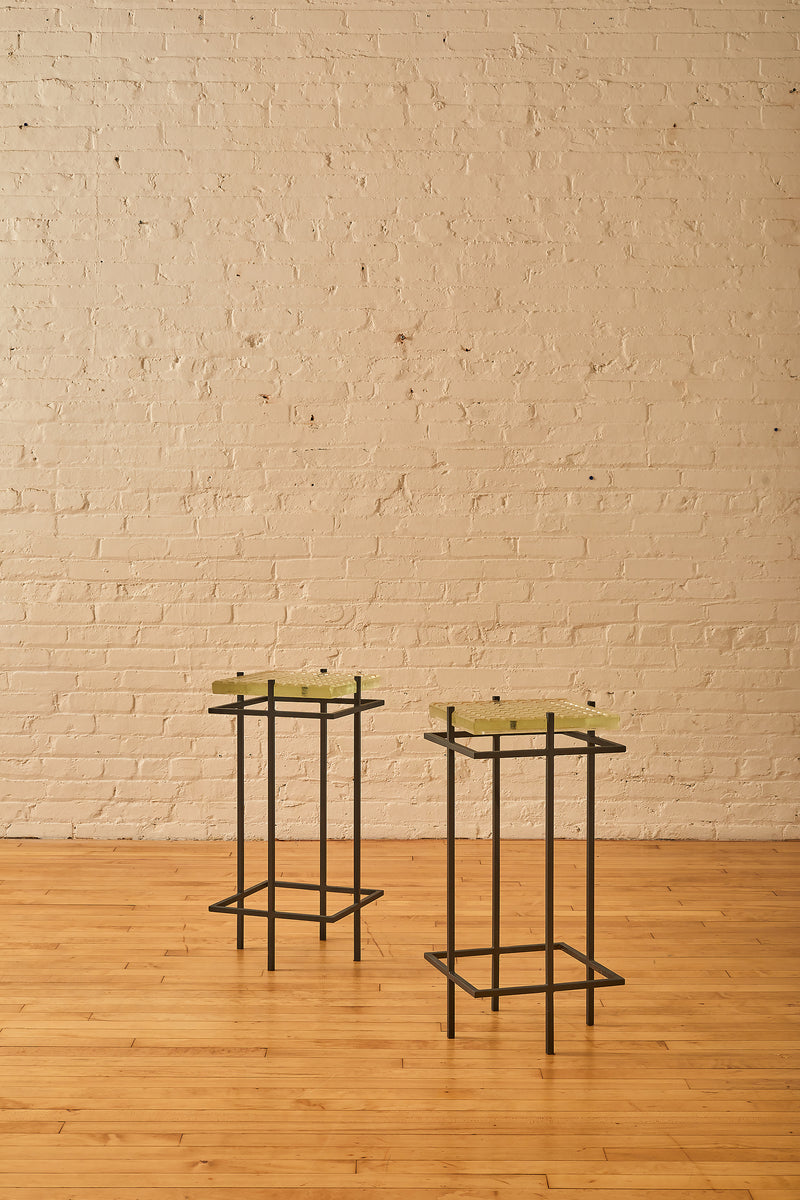 A Pair of Glass Block Side Tables – Somerset House